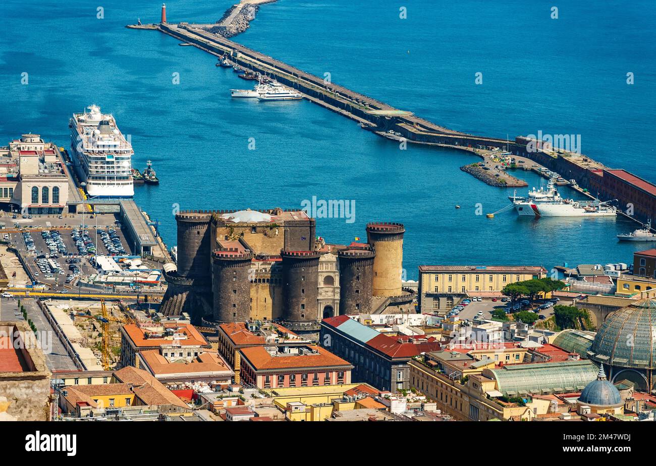 Castel Nuovo or Maschio Angioino medieval castle located in Naples ...
