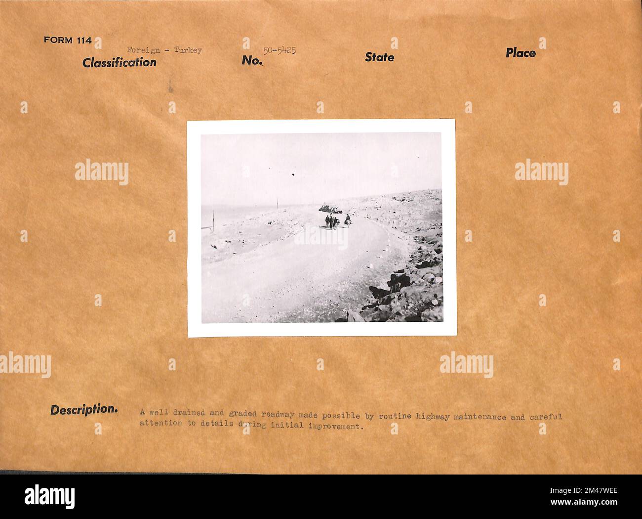 A well drained and graded roadway. Original caption: A well drained and ...