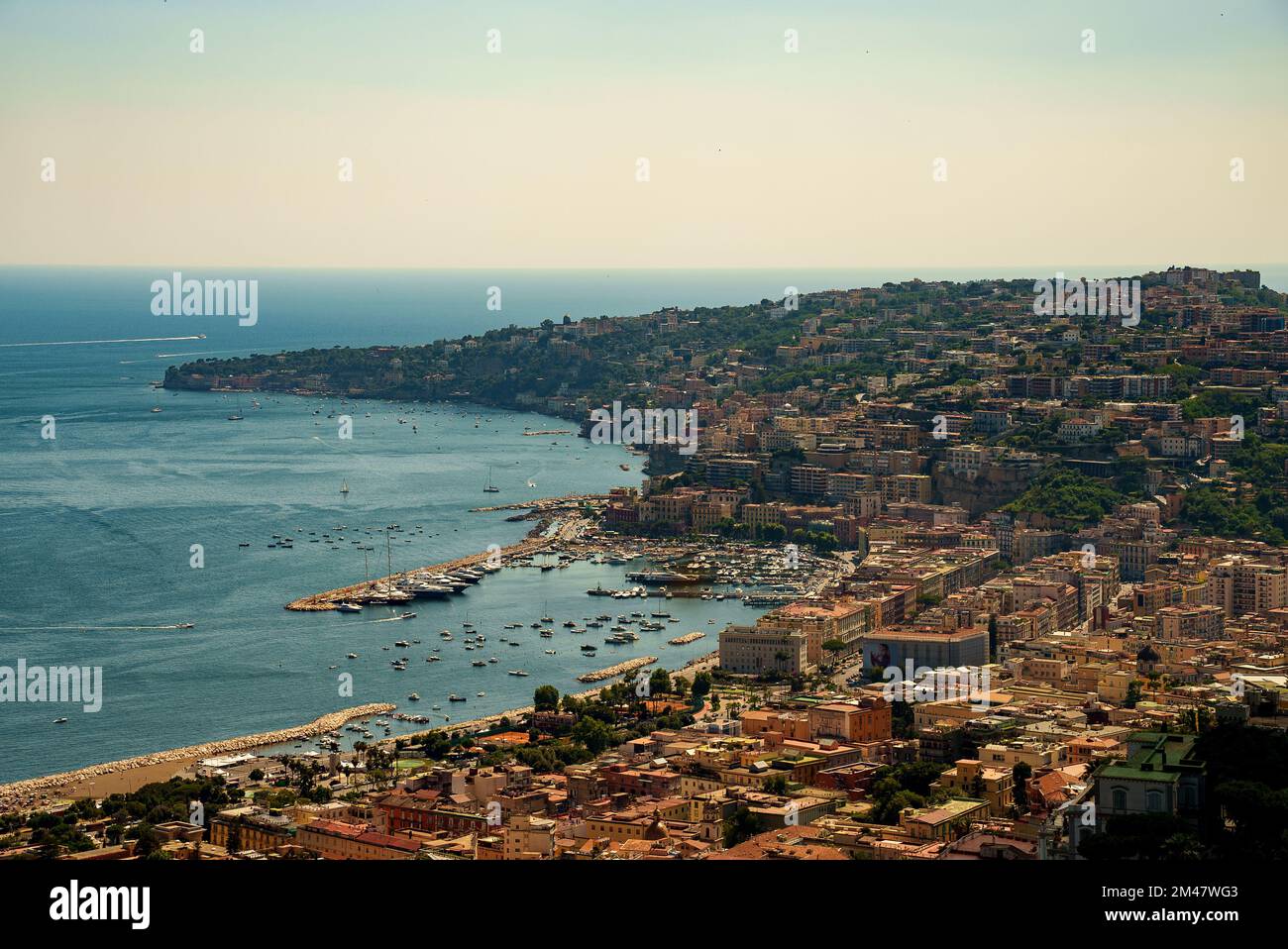 Chiaia and Posillipo neighbourhoods on the seafront in Naples, Italy ...