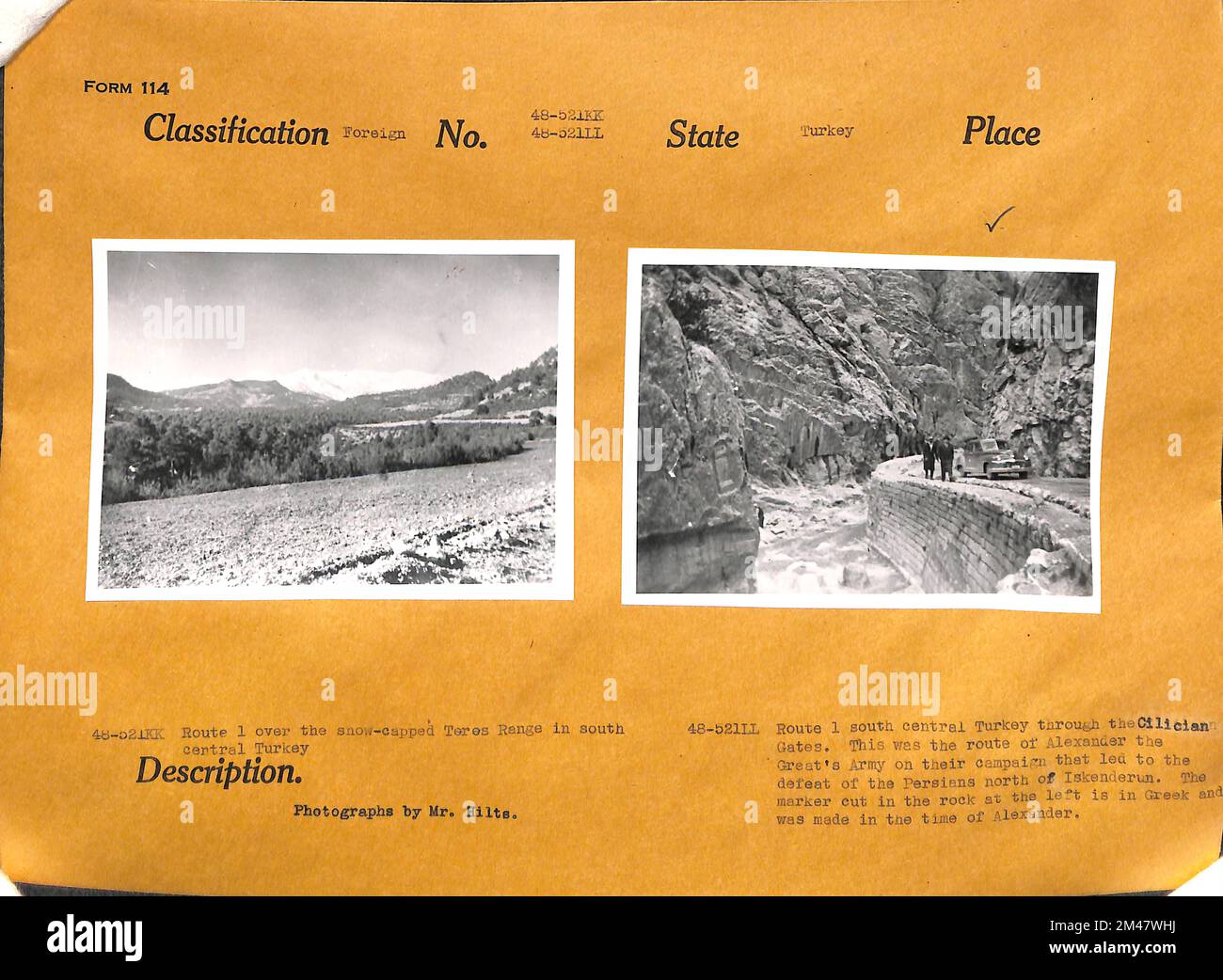 Route 1 over the snow capped Teres Range and through the Cilician Gates ...