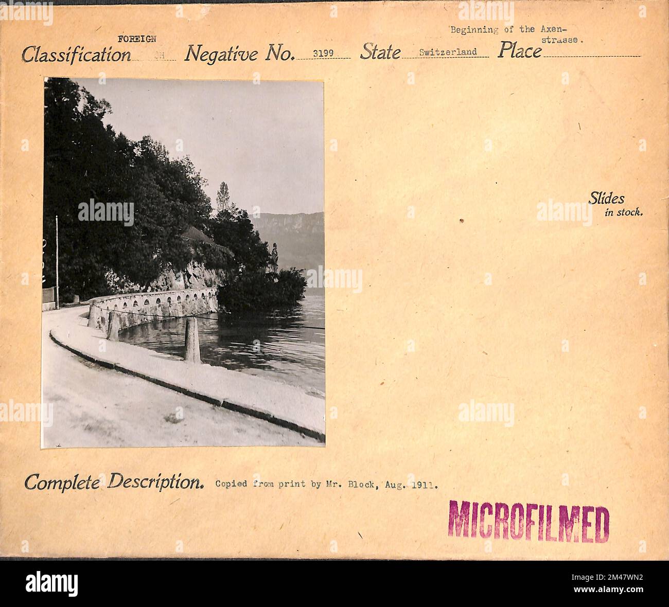 Beginning of the Axenstrasse. Original caption: Beginning of the ...