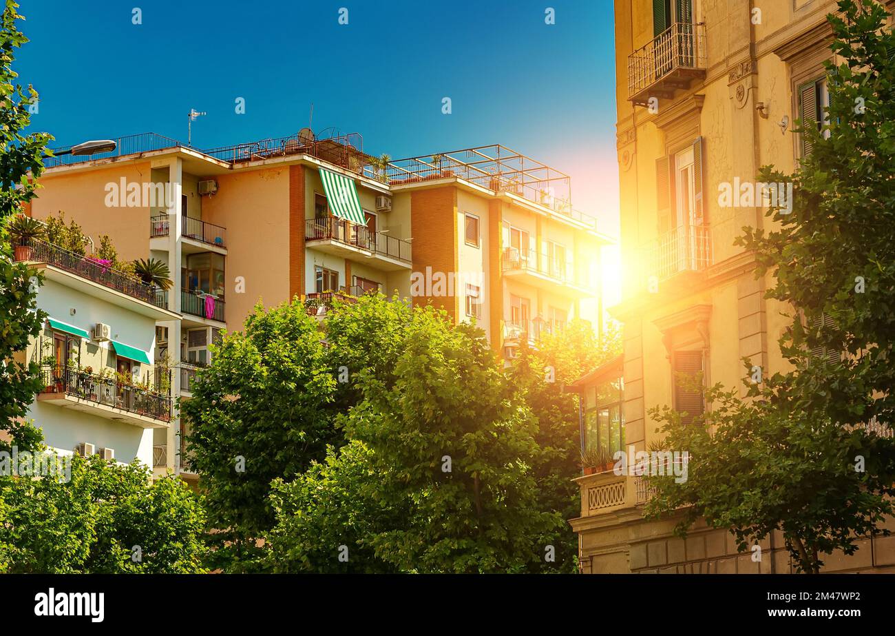 Typical italian street in Naples in Italy Stock Photo - Alamy