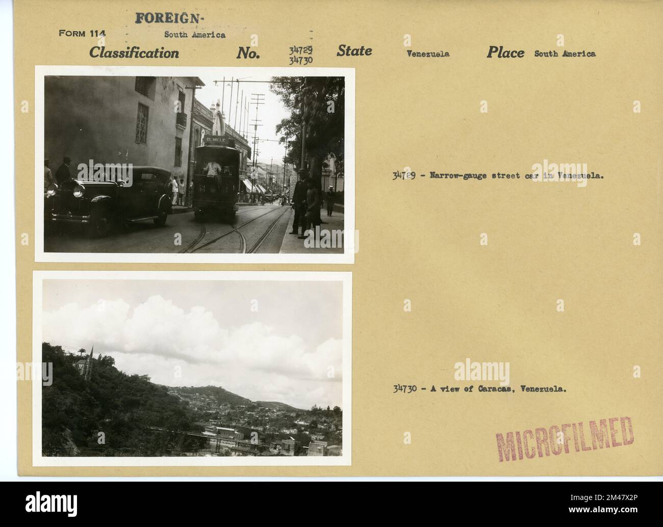 Narrow-gauge street car in Venezuela; A view of Caracas, Venezuela ...