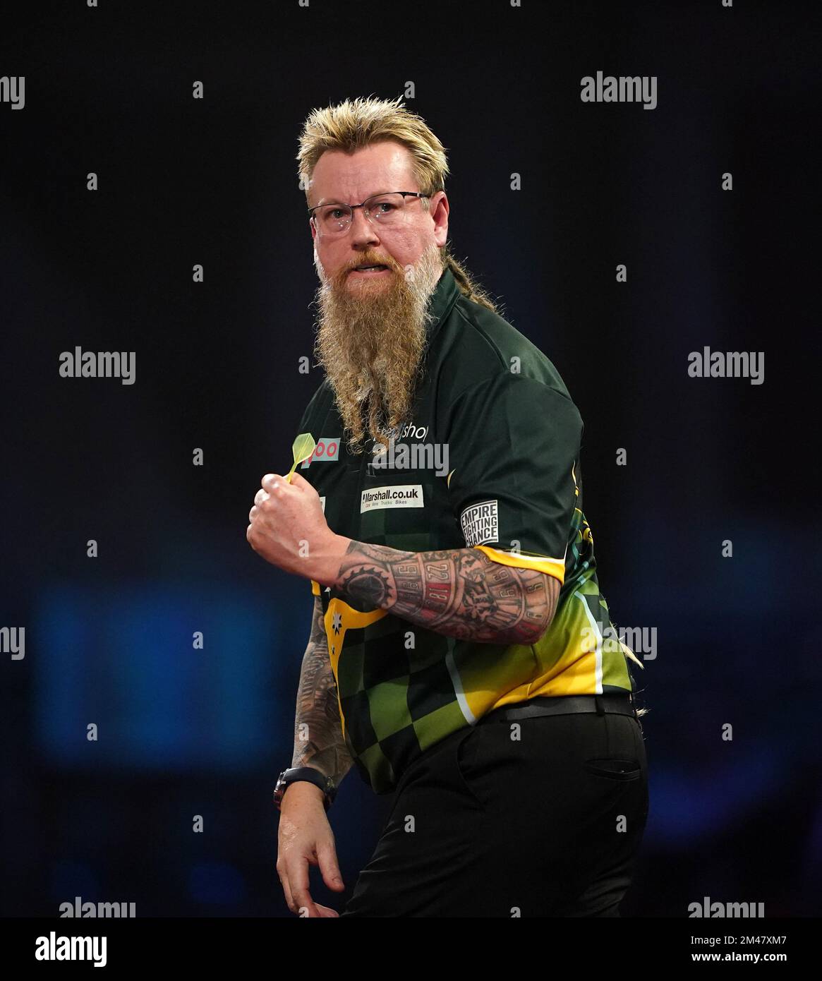 Australia's Simon Whitlock in action against Spain's Jose de Sousa ...