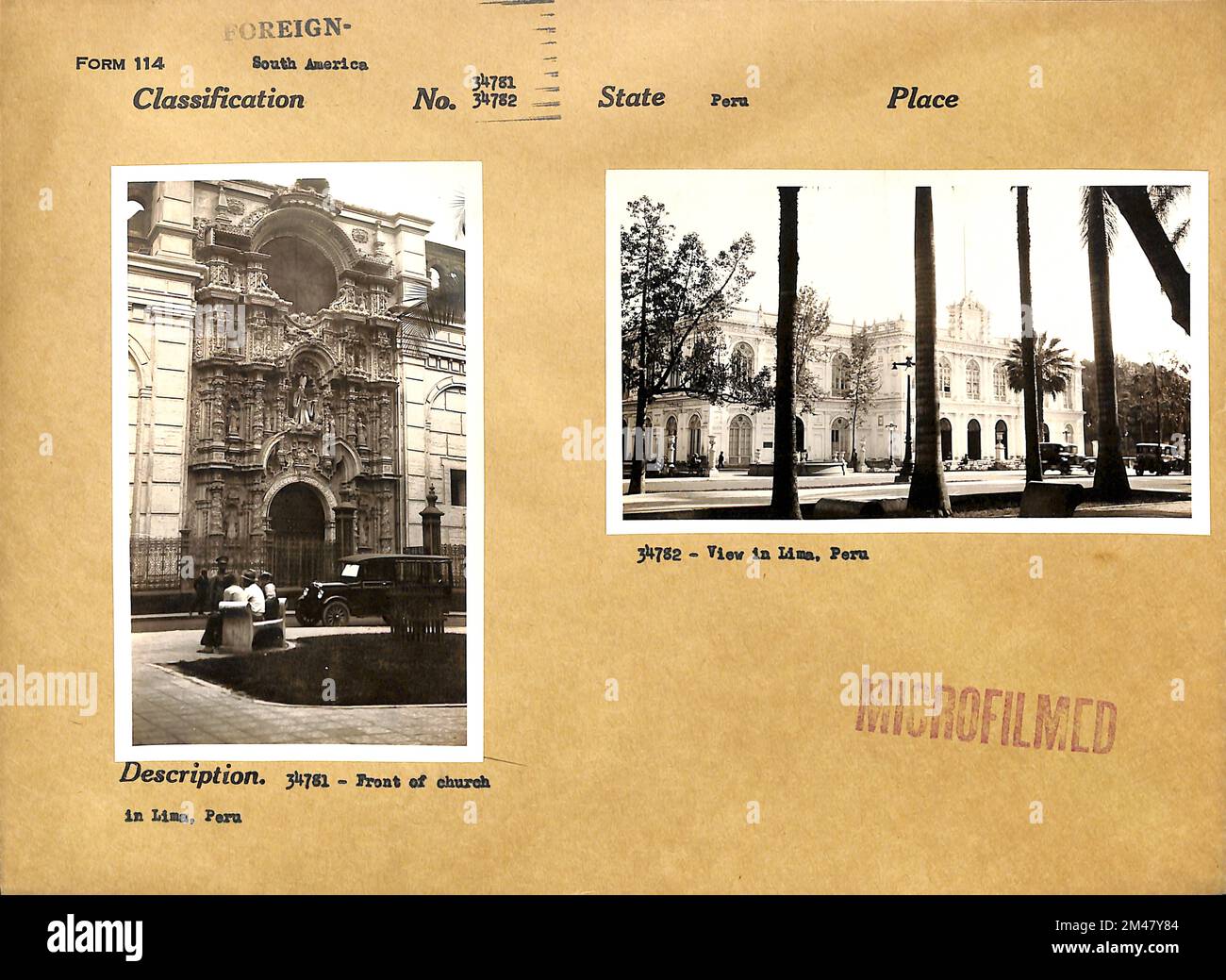 Front of church in Lima, Peru. State: Peru Stock Photo - Alamy