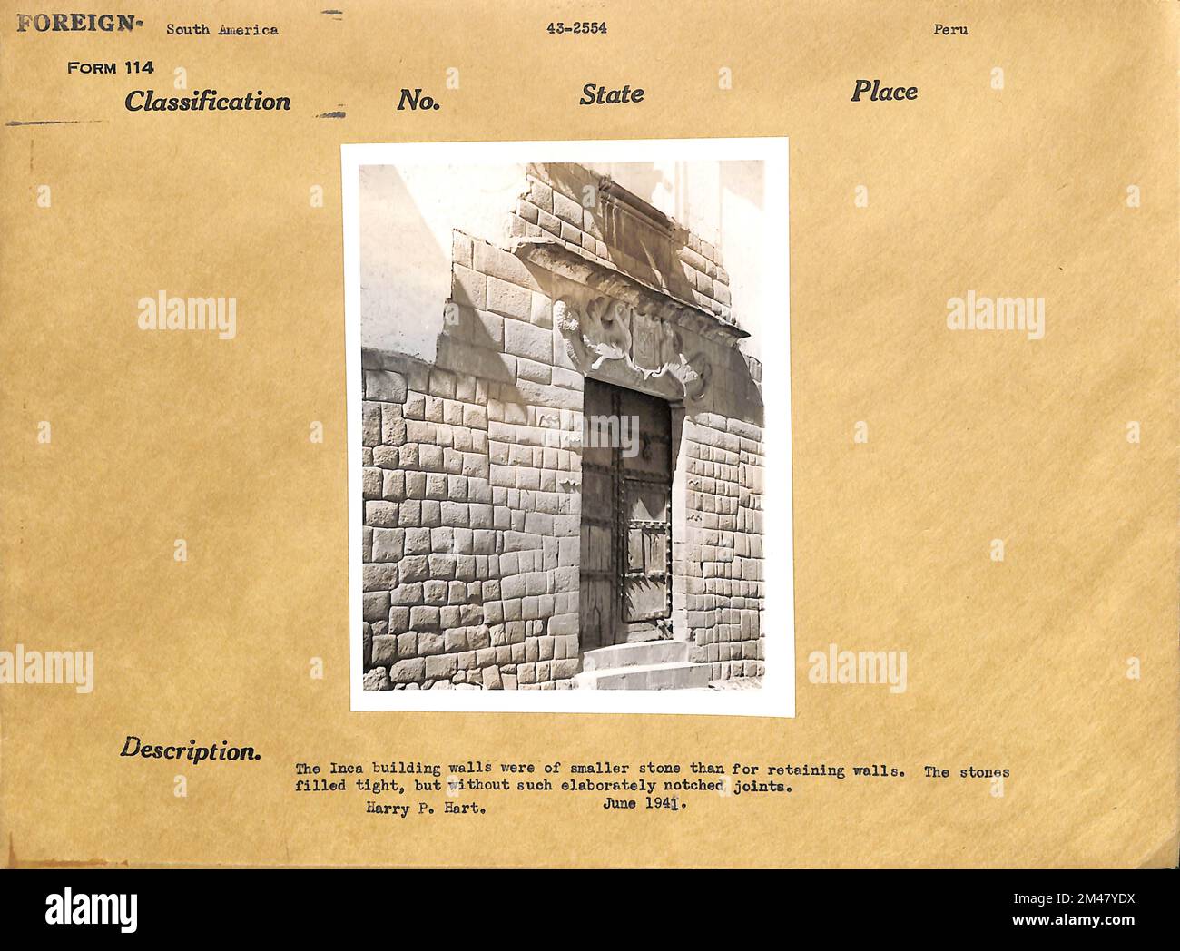 Inca building walls were of smaller stone than for retaining walls ...