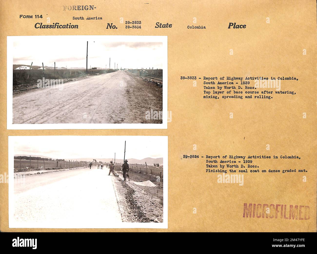 Top layer of base course after watering, mixing, spreading and rolling ...