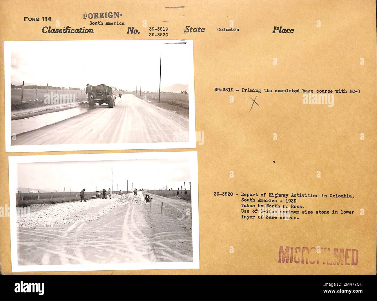 Priming the completed base course with MC-1, Use of 3-inch maximum size ...