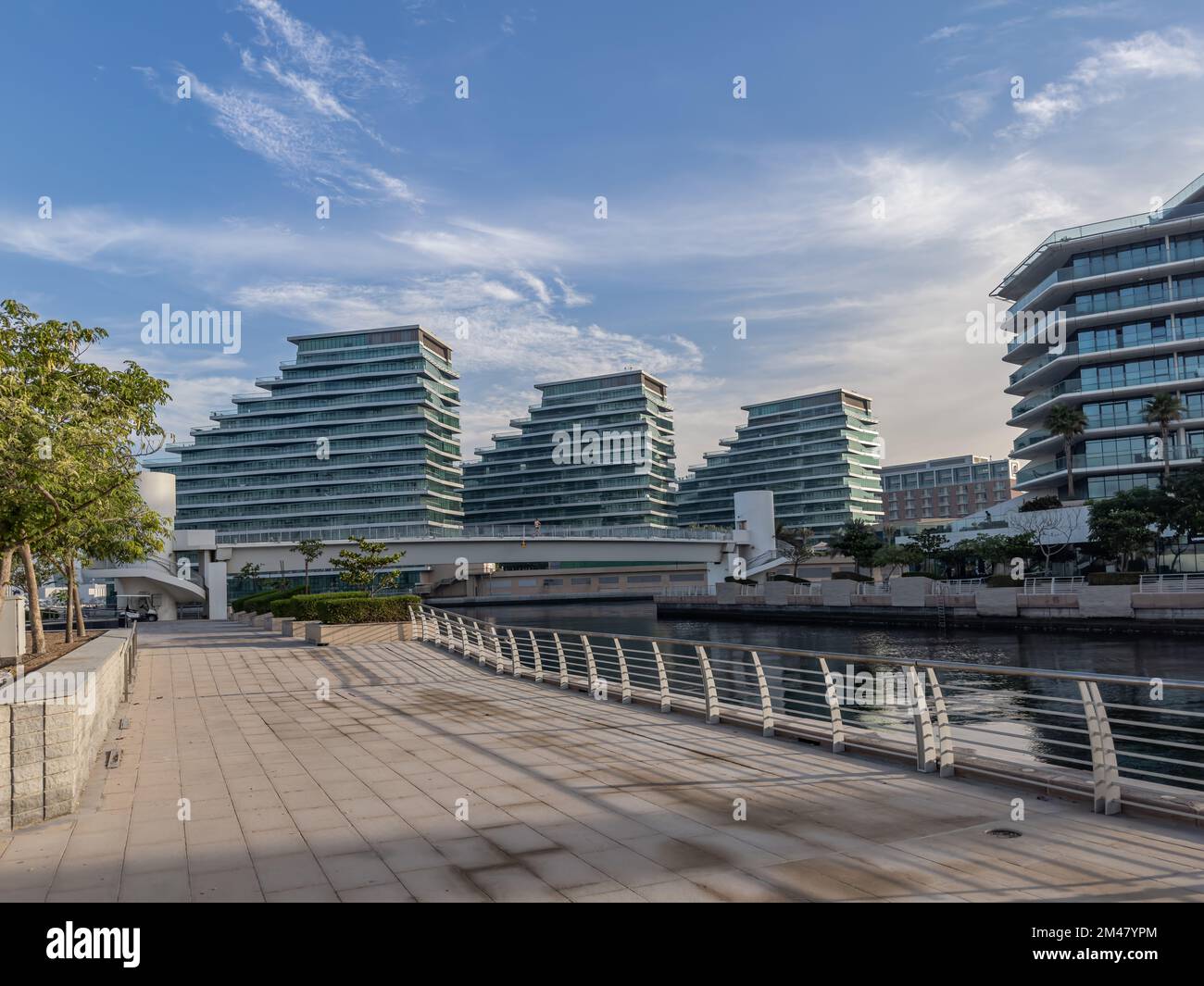 Apartment buildings of the Al Bandar neighbourhood in Al Raha Beach ...