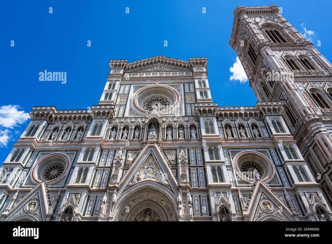 Façade of Duomo di Firenze and Campanile di Giotto in Piazza del Duomo ...