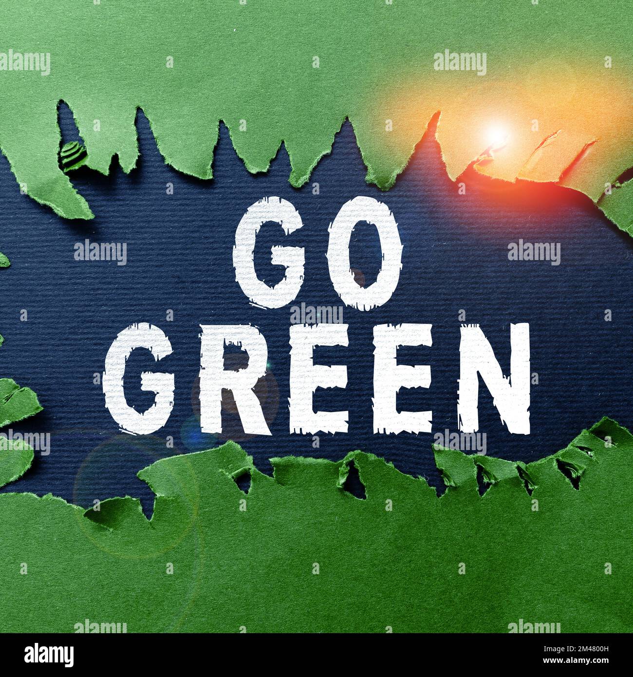 Text caption presenting Go Green. Internet Concept making more ...