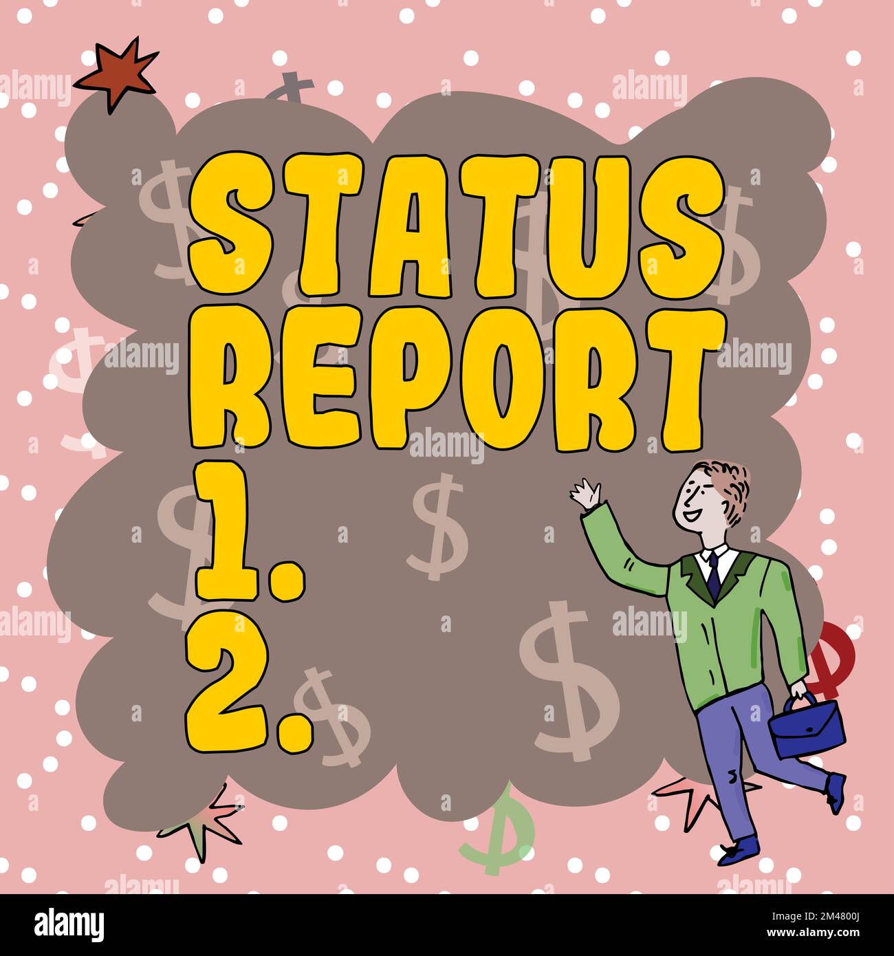 Text Caption Presenting Status Report Word For Update Summary Of