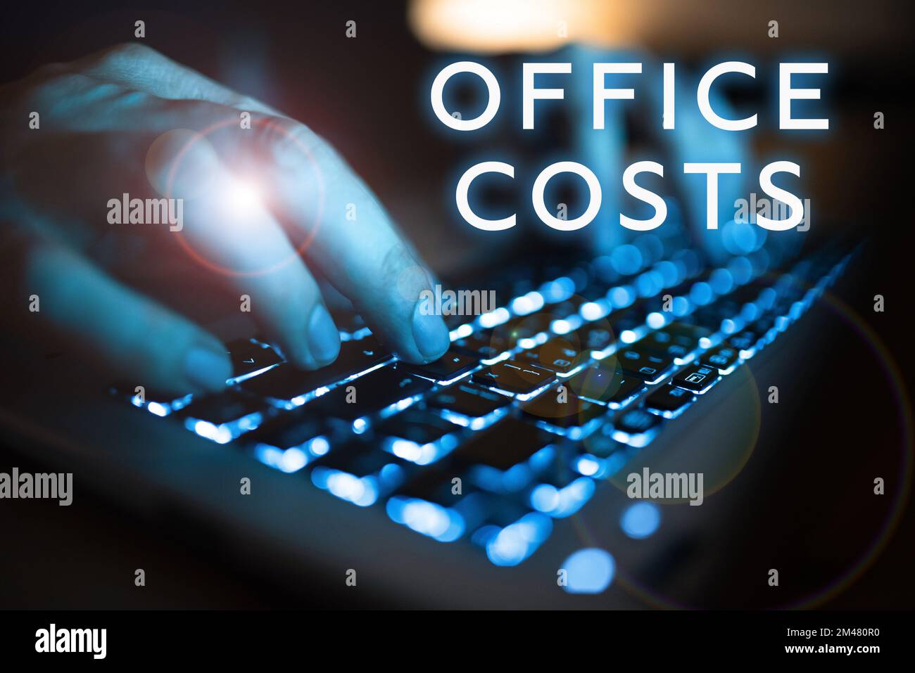 Text caption presenting Office Costs. Concept meaning amount of money ...