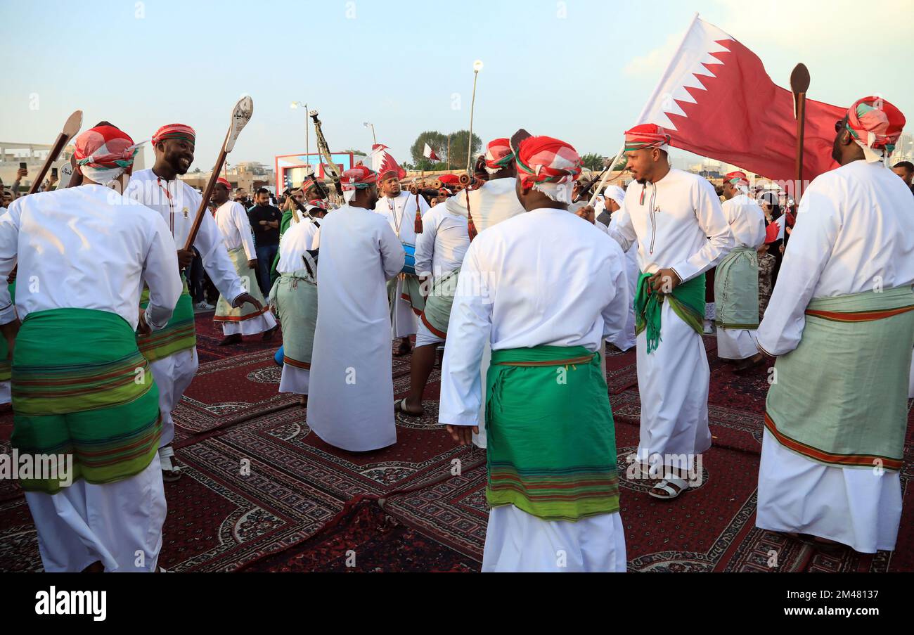 Non Exclusive: December 18, 2022, Doha, Qatar: Qatari persons during ...