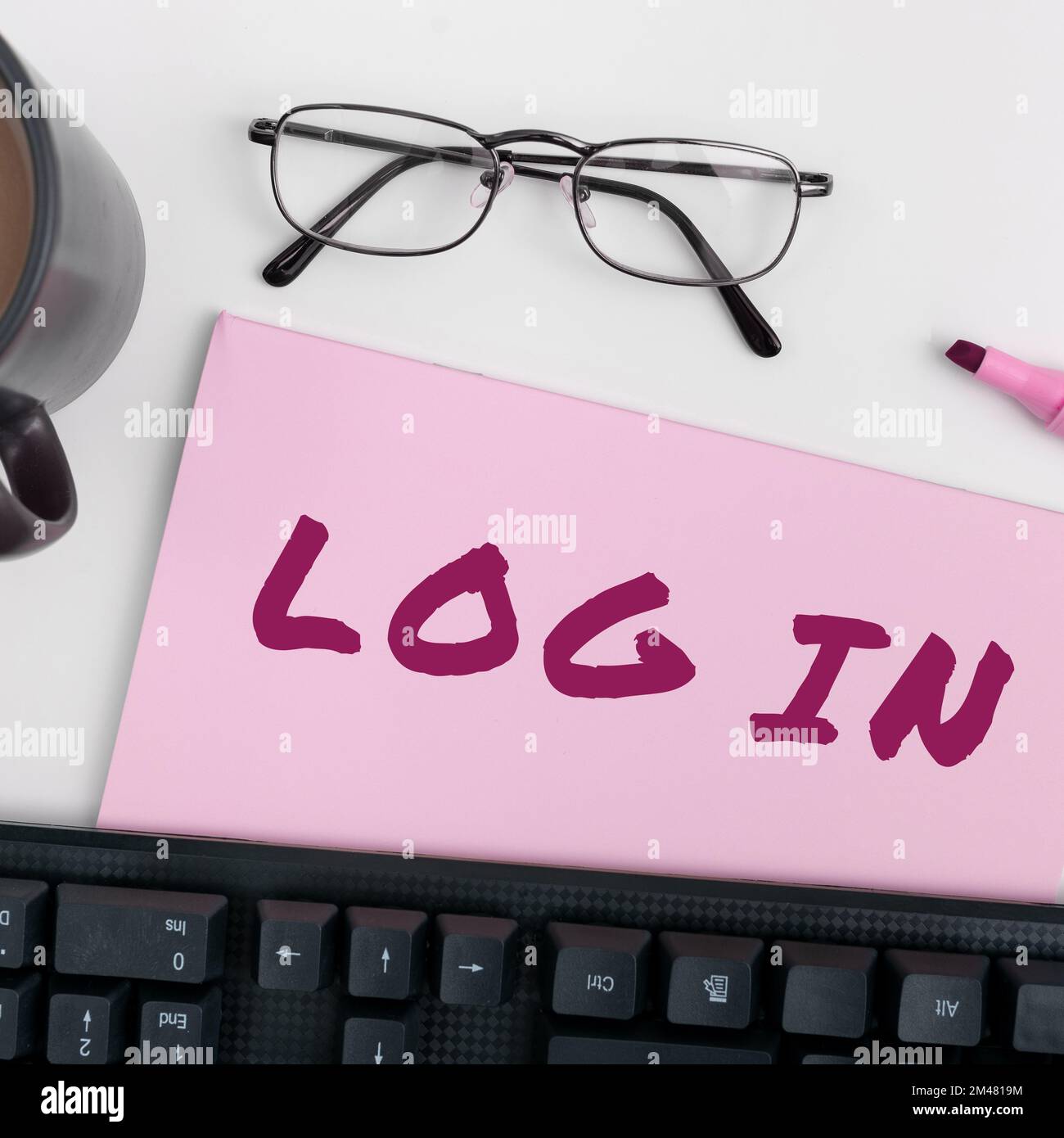 Conceptual caption Log In. Business approach go through the procedures to begin use of a ...