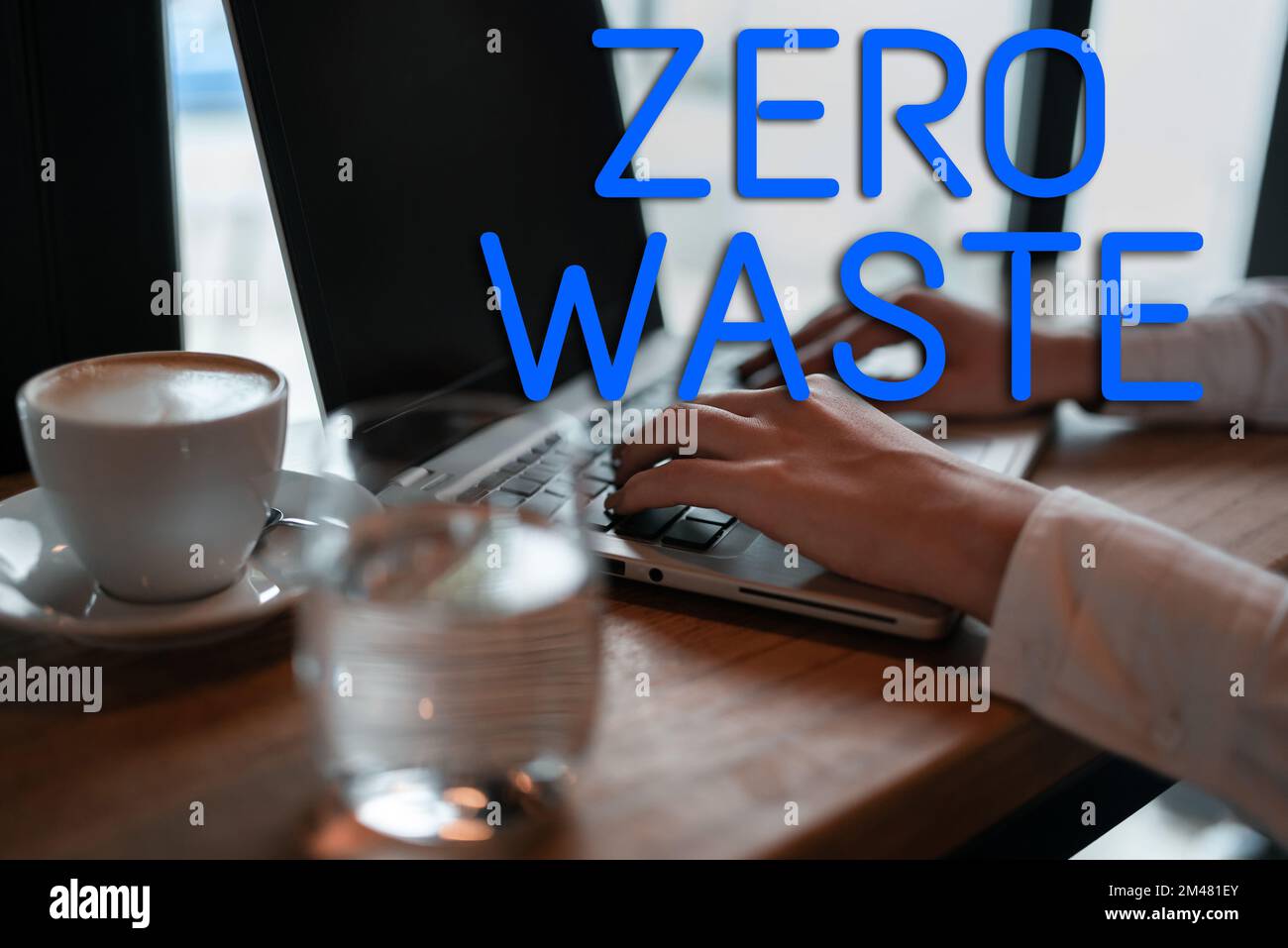 Writing displaying text Zero Waste. Business showcase industrial responsibility includes ...
