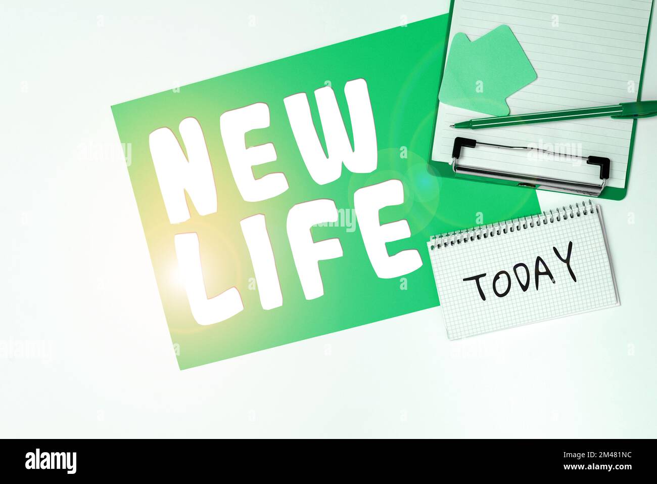 Writing displaying text New Life. Word for start of change in the ... Writing displaying text New Life. Word for start of change in the ...
