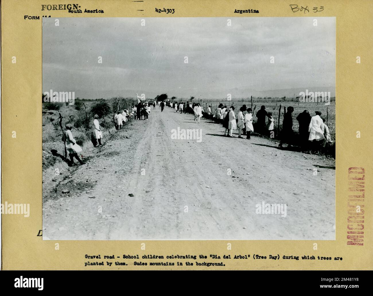 Gravel road. Original caption: Gravel road - School children ...