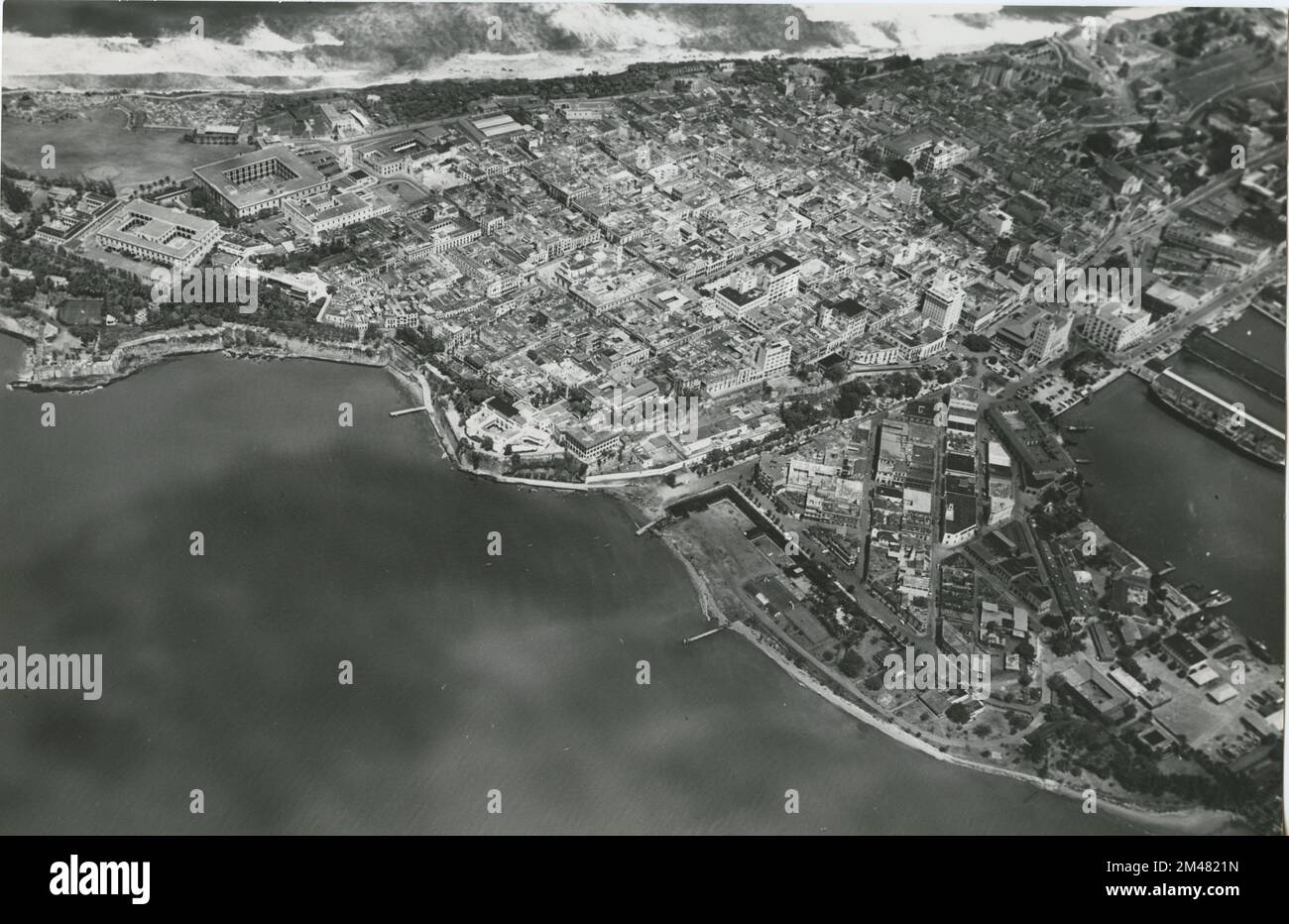 Downtown San Juan. Original caption: Aerial view of the downtown ...