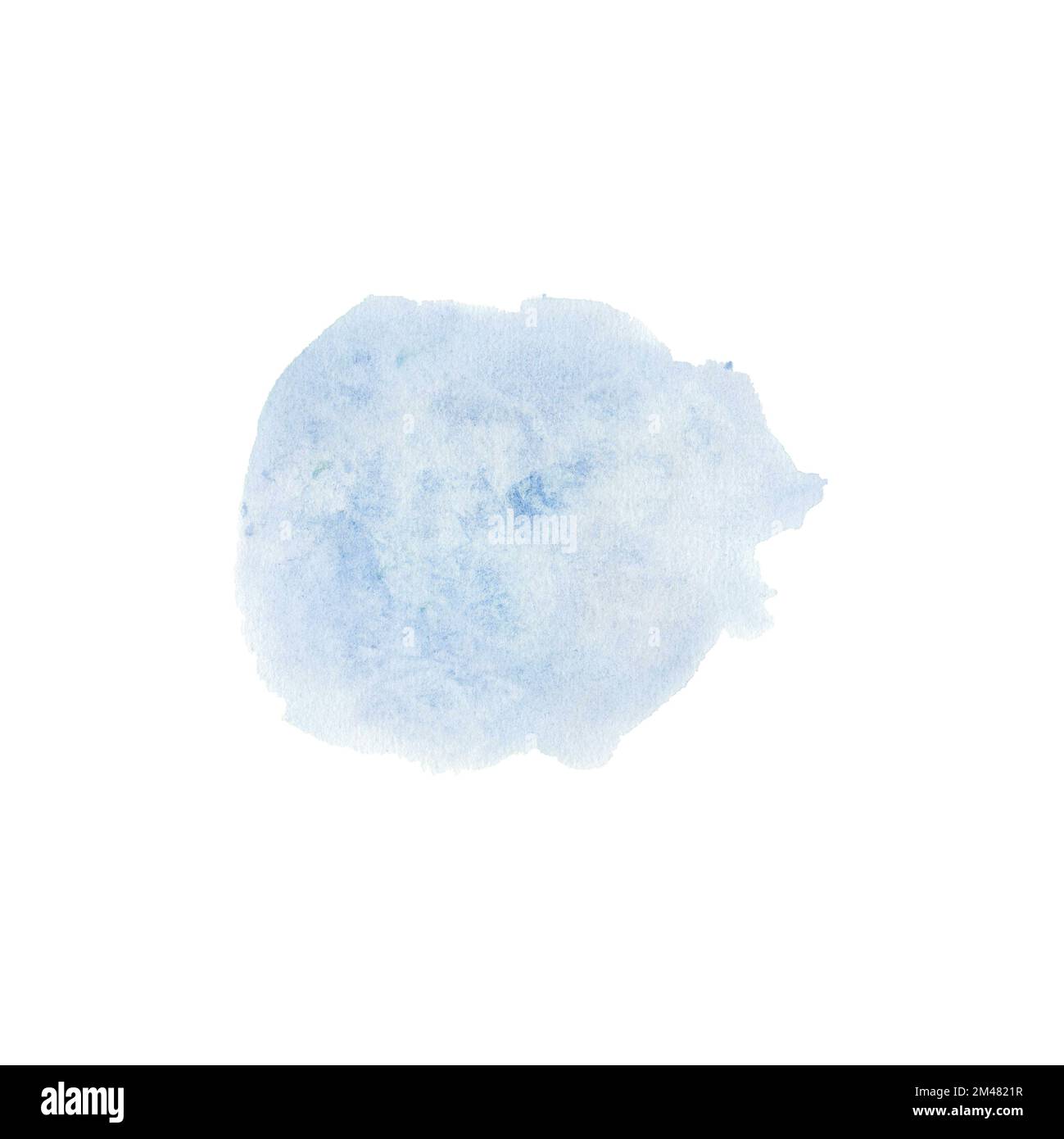 Light Blue spots and splashes isolated on white background. Watercolor ...
