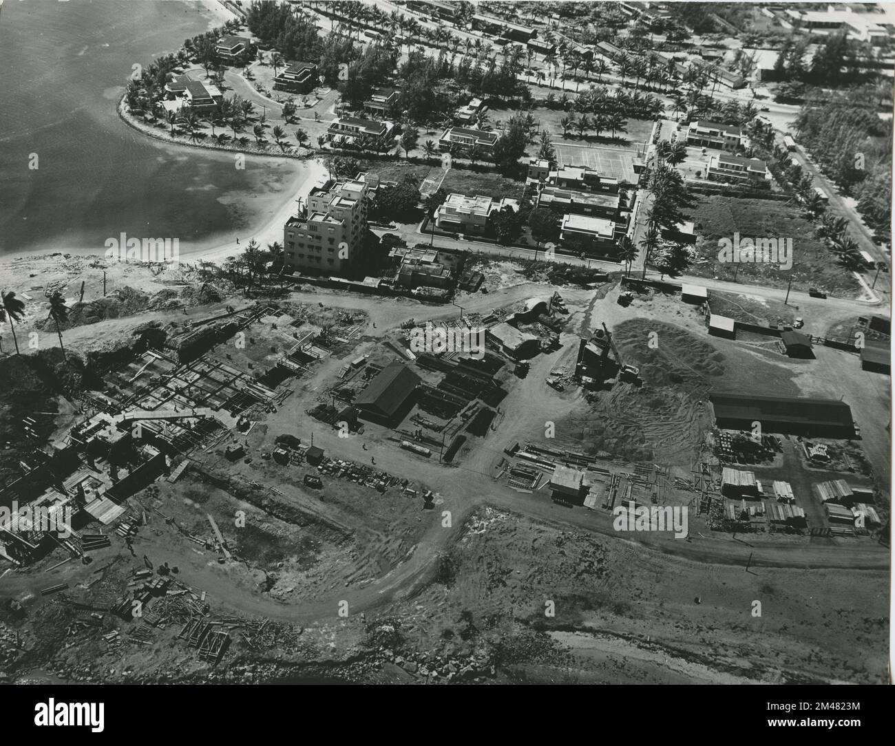 Site of Caribe-Hilton Hotel. Original caption: Aerial view of site of ...