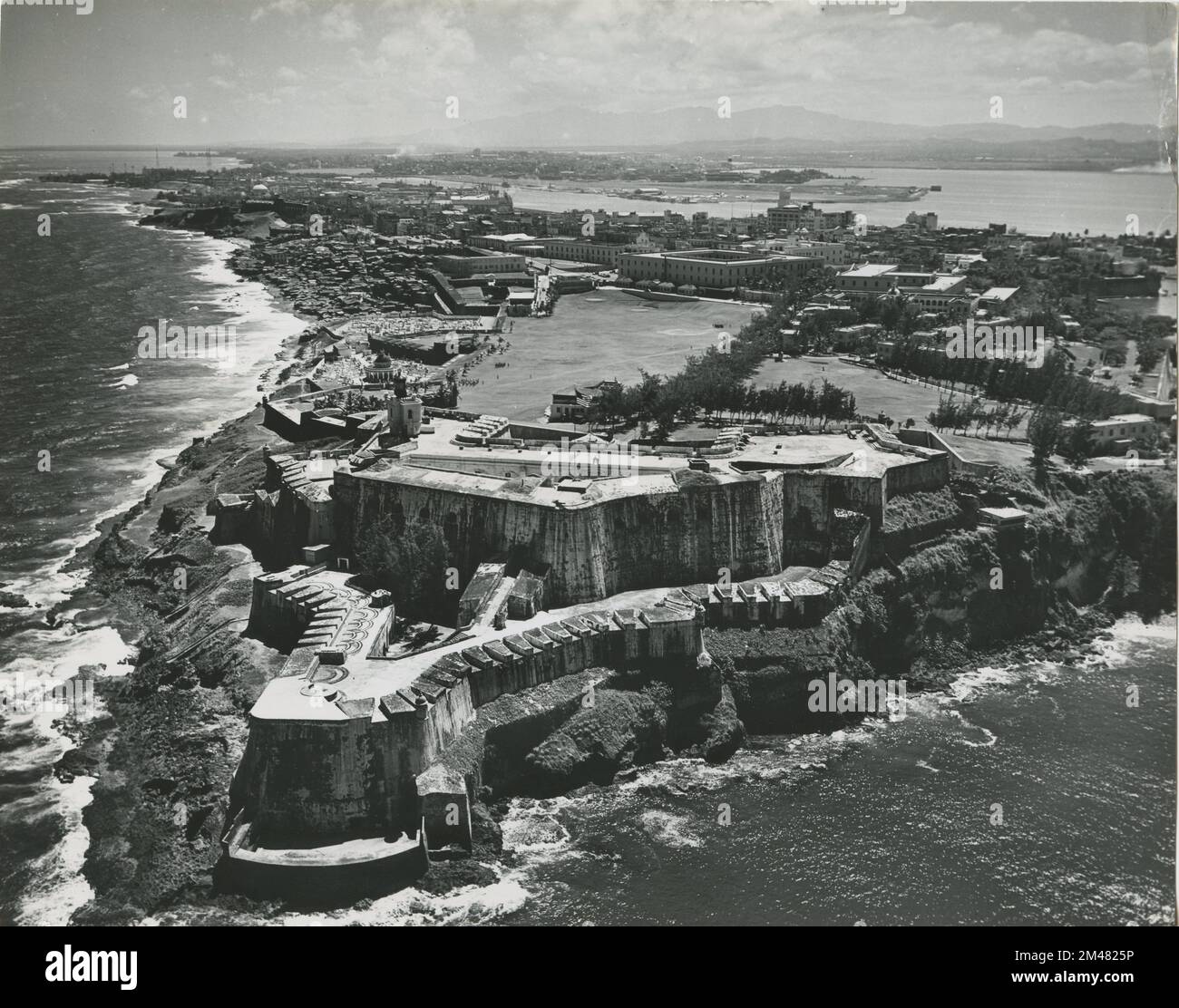 El Morro Fortress. Original caption: Aerial view of El Morro Fortress ...