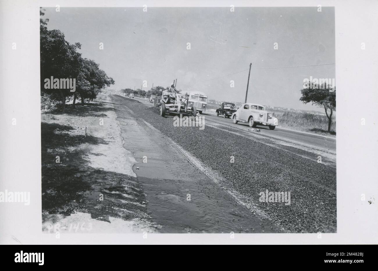 Road Mixing. Original caption: Road mixing from kilometer 2.4 looking ...
