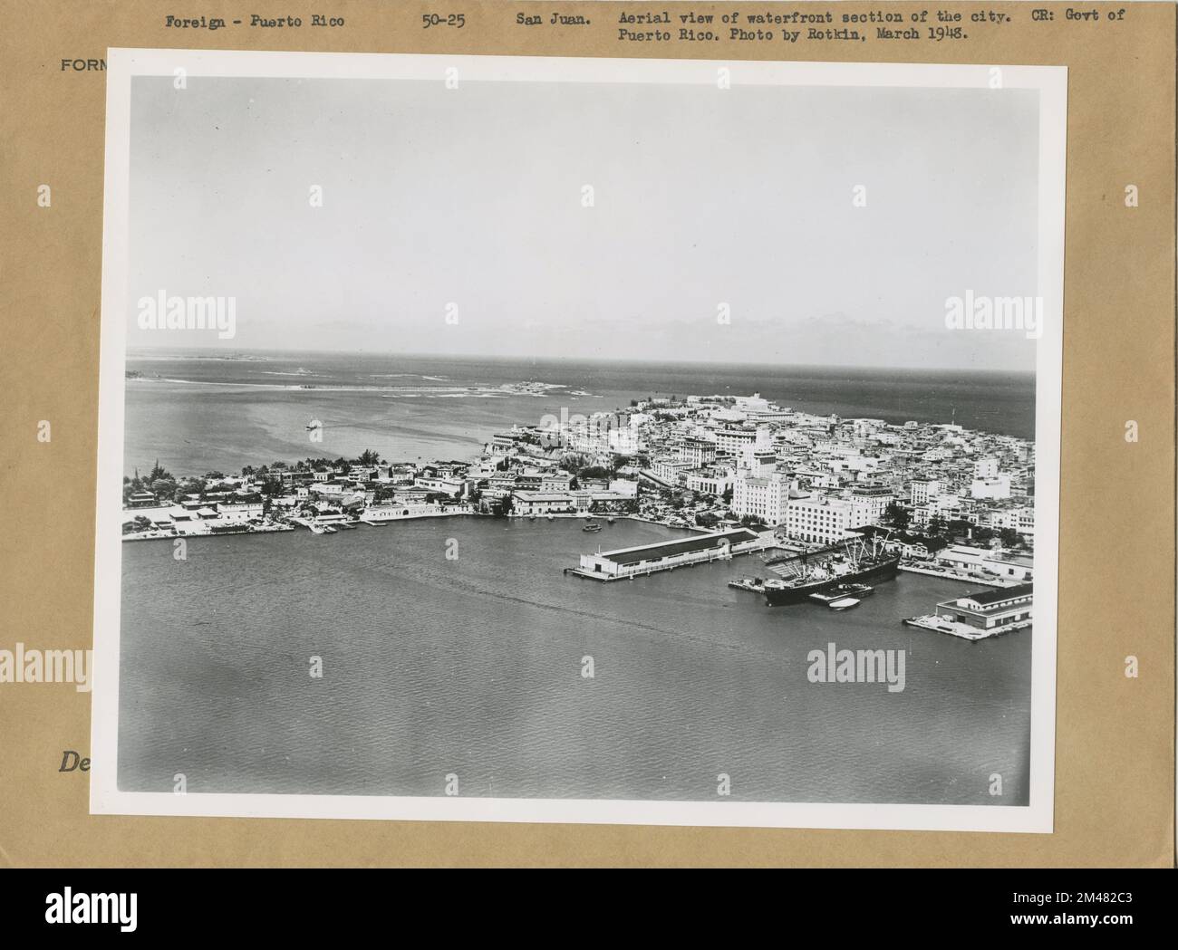 Waterfront Section of San Juan. Original caption: Aerial view of ...