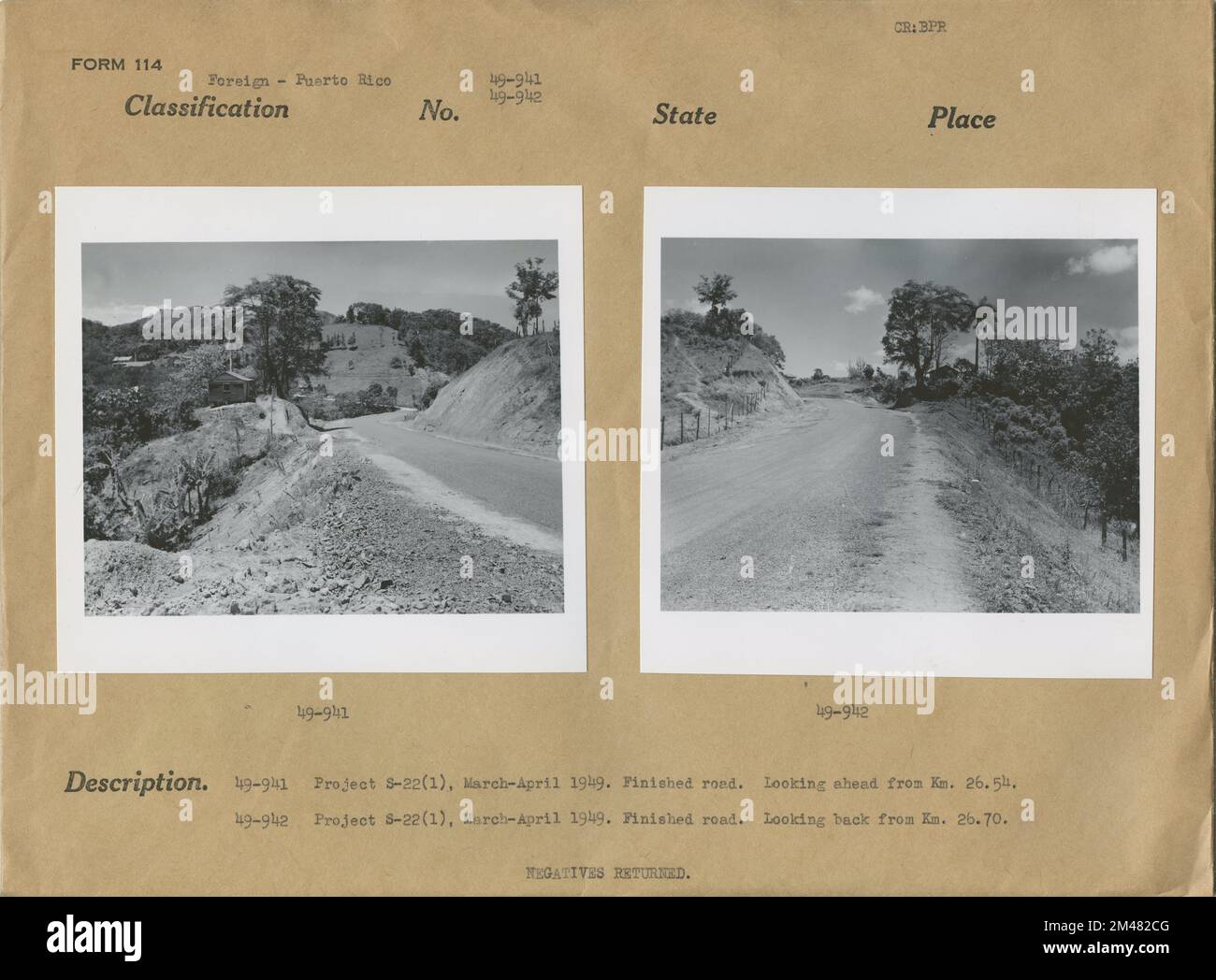 Project S-22(1), Finished Road. Original caption: 49-941: Project S-22 ...