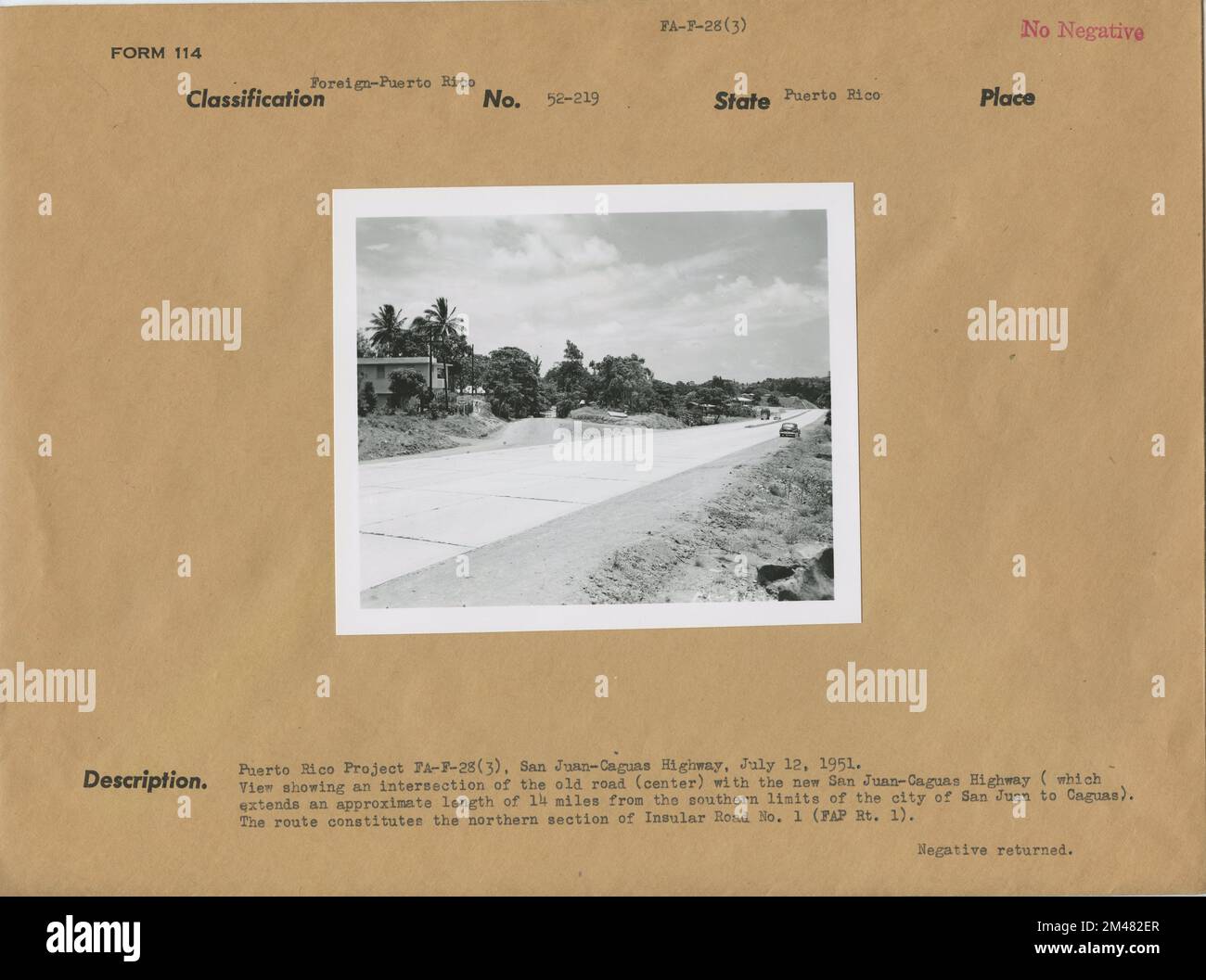 San Juan - Caguas Highway. Original caption: Puerto Rico Project FA-F ...