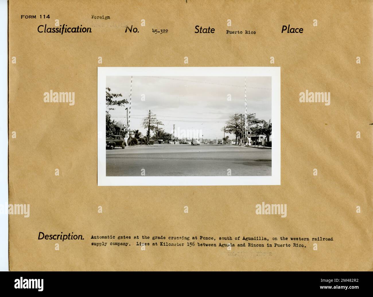 Automatic gates at the grade crossing at Ponce, south of Aguadilla ...