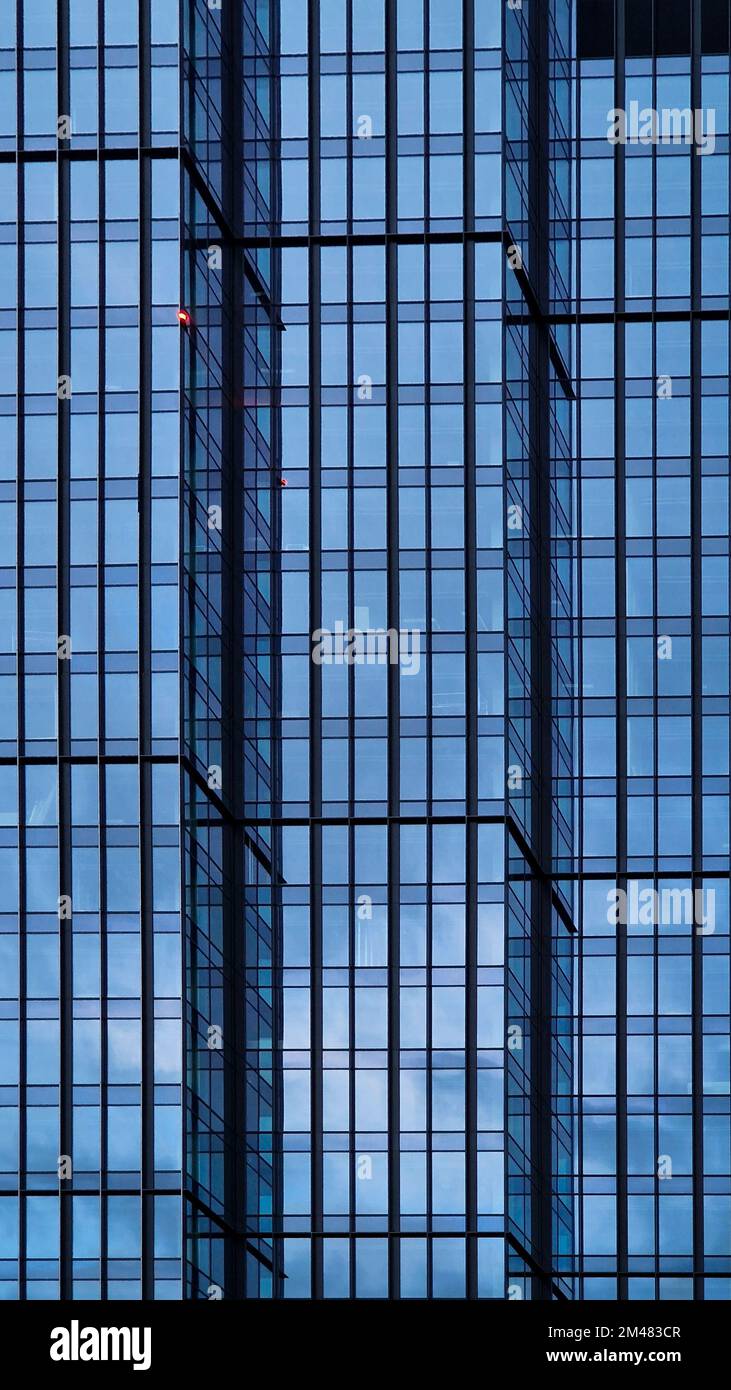 A modern glass-walled building in the city of Varsovia in Poland Stock ...