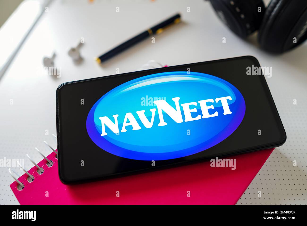 In this photo illustration, the Navneet Education Limited logo is ...