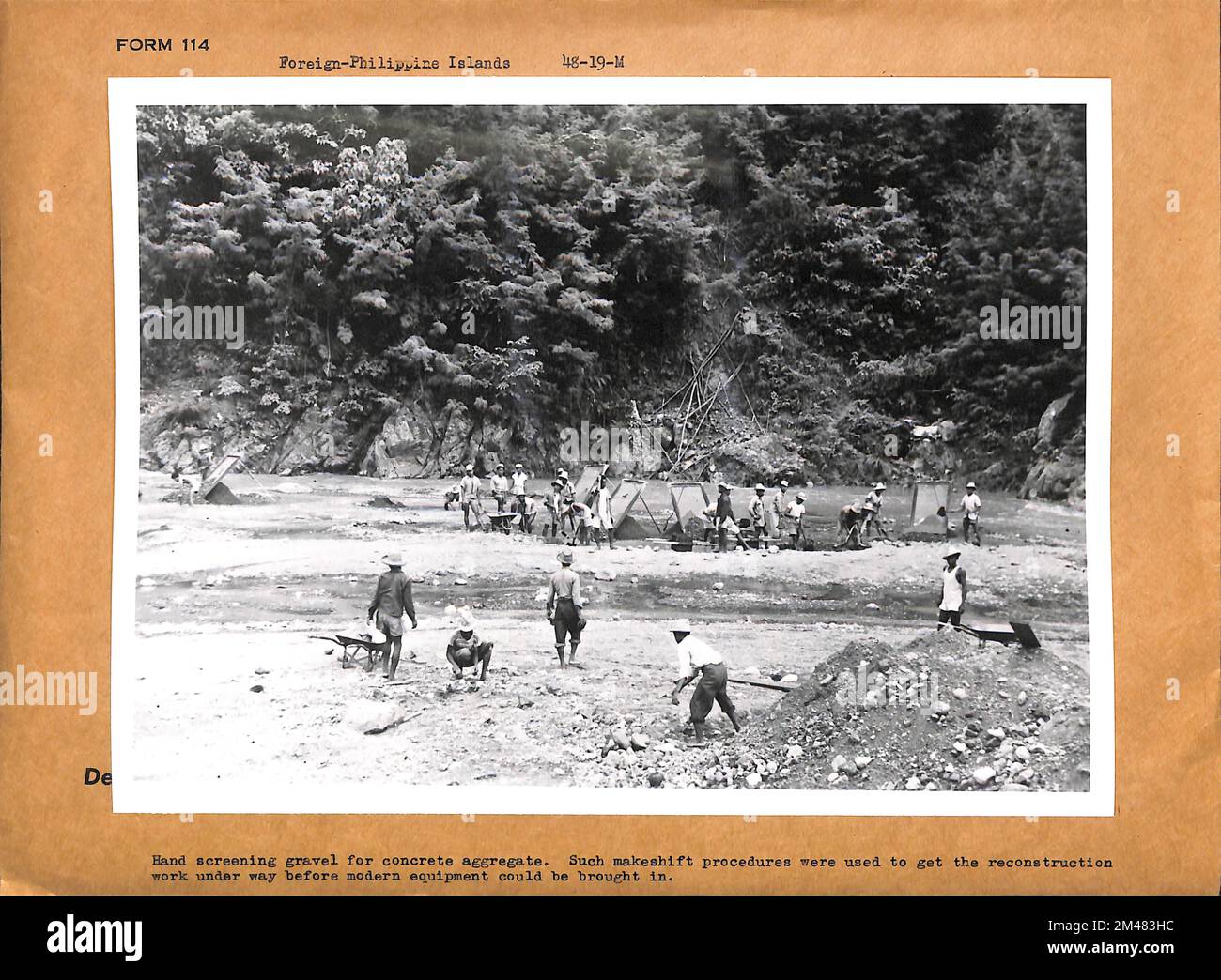 Hand Screening Gravel For Concrete Aggregate. Original caption: Hand ...