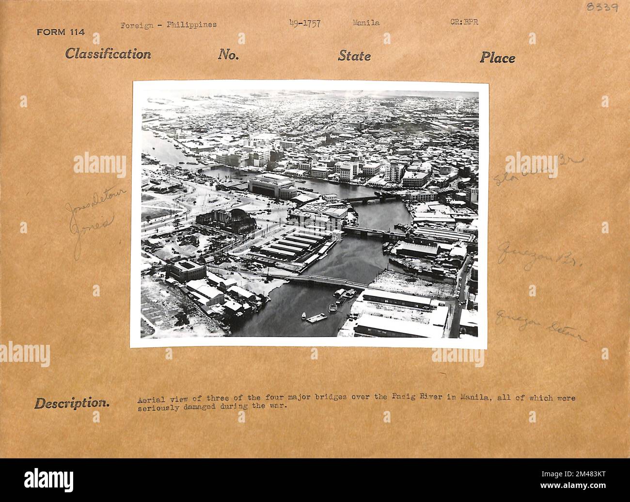 Aerial View of Three of the Four Major Bridges Over the Pasig River in ...