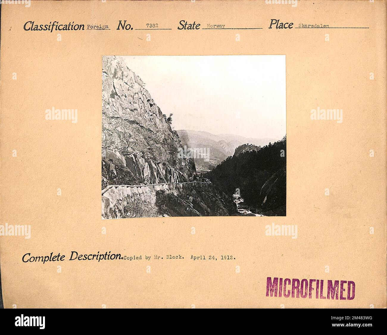 Skarsdalen, Norway. Original caption: Copied by Mr. Block. April 24 ...