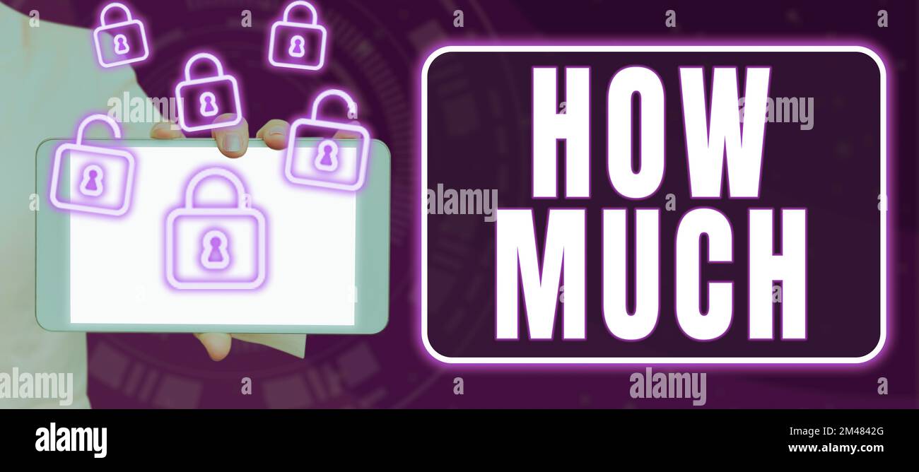 Conceptual display How Much. Word Written on ask about the amount or ...