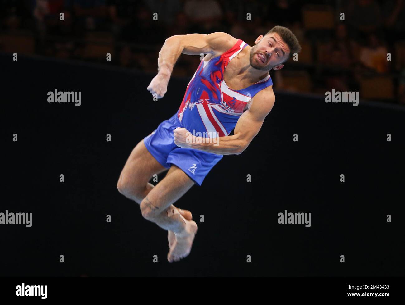 REGINI-MORAN Giarnni of Great Britain during the MEN'S FLOOR EXERCISE ...