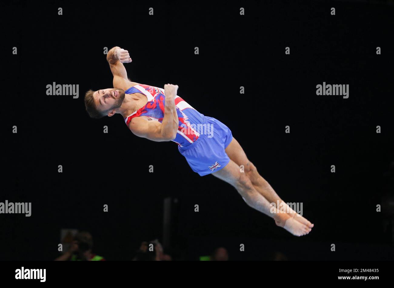REGINI-MORAN Giarnni of Great Britain during the MEN'S FLOOR EXERCISE ...