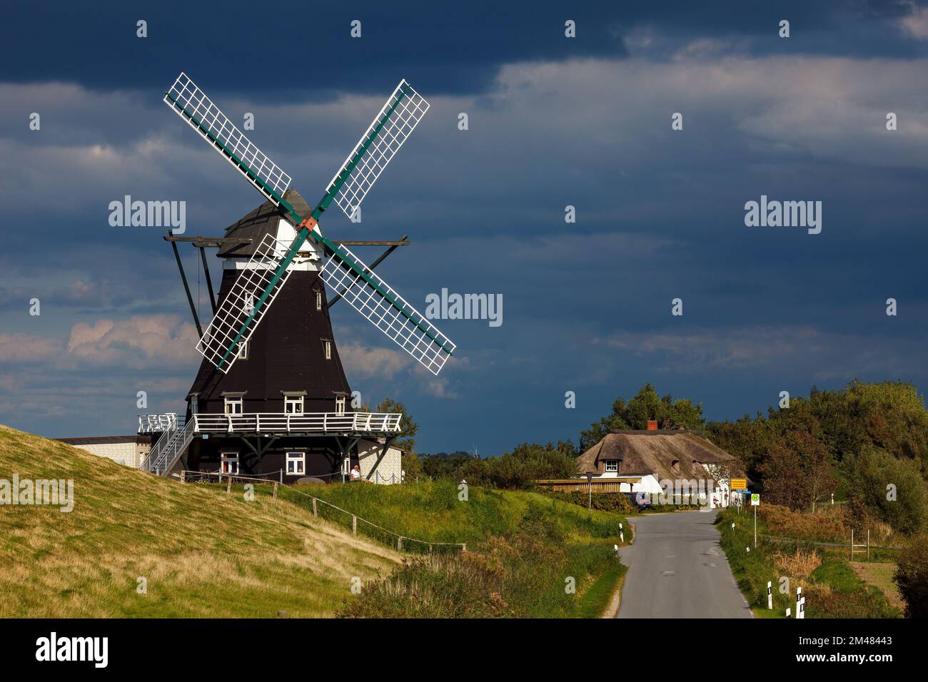 The windmill of Pellworm in Schleswig Holstein Stock Photo - Alamy
