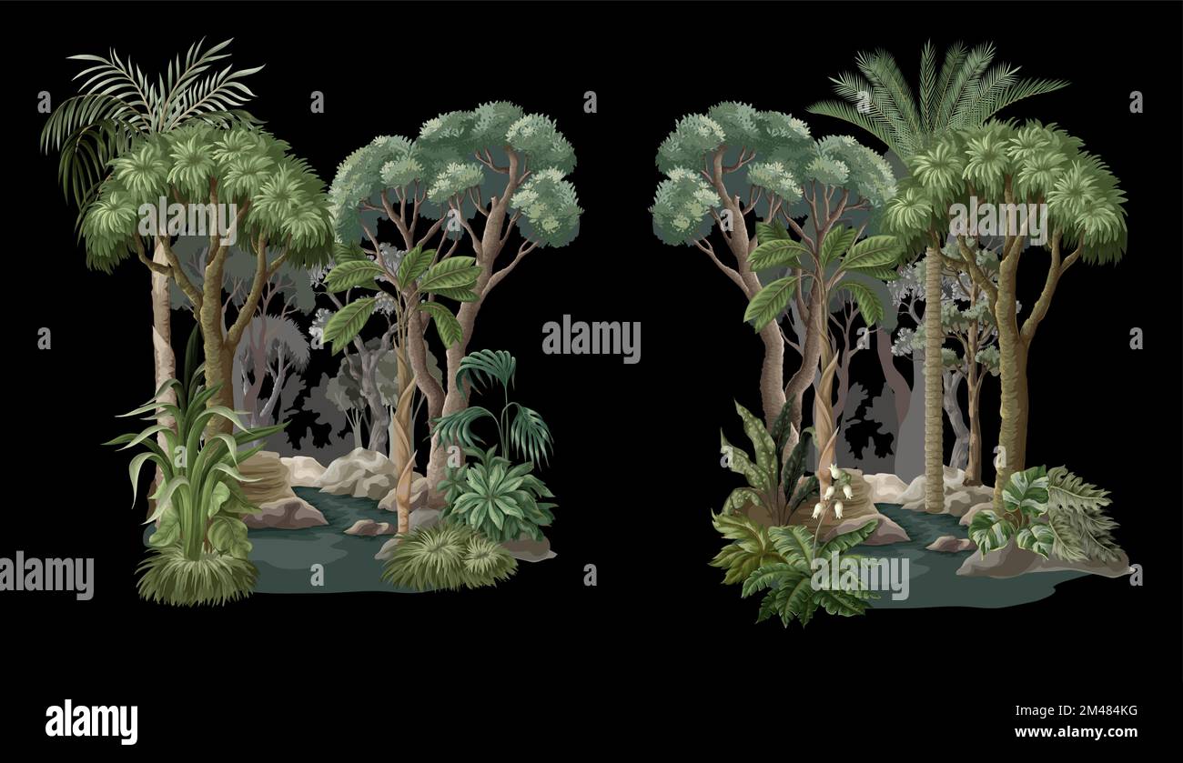 Landscape trees africa Stock Vector Images - Alamy