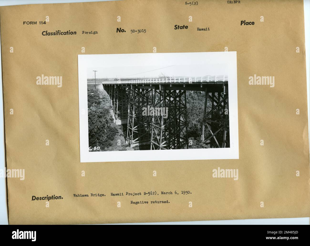 Hawaii Project No. S-5(2), Wahiawa Bridge. Original caption: Wahiawa ...