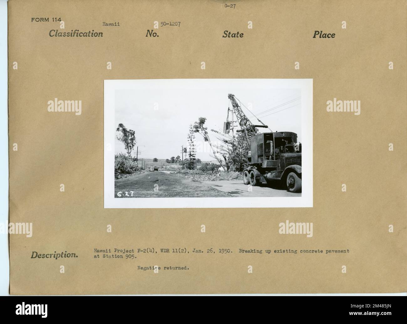 Hawaii Project F-2(4), WDR 11(2), Station 905. Original caption: Hawaii ...
