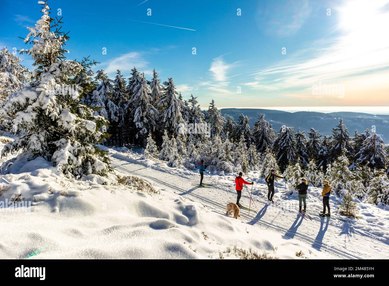 Beautiful winter landscape on the heights of the Thuringian Forest near ...