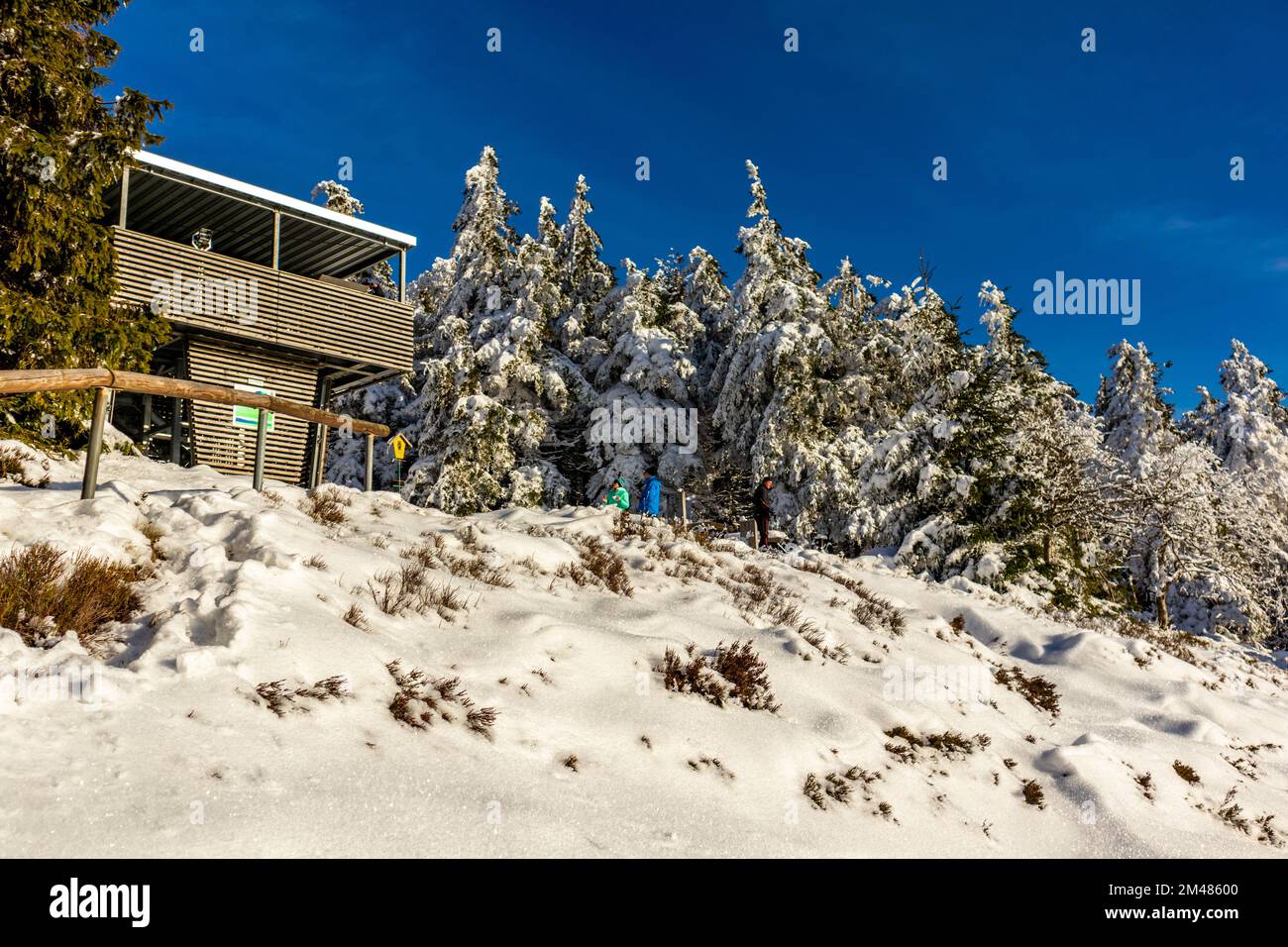 Beautiful winter landscape on the heights of the Thuringian Forest near ...