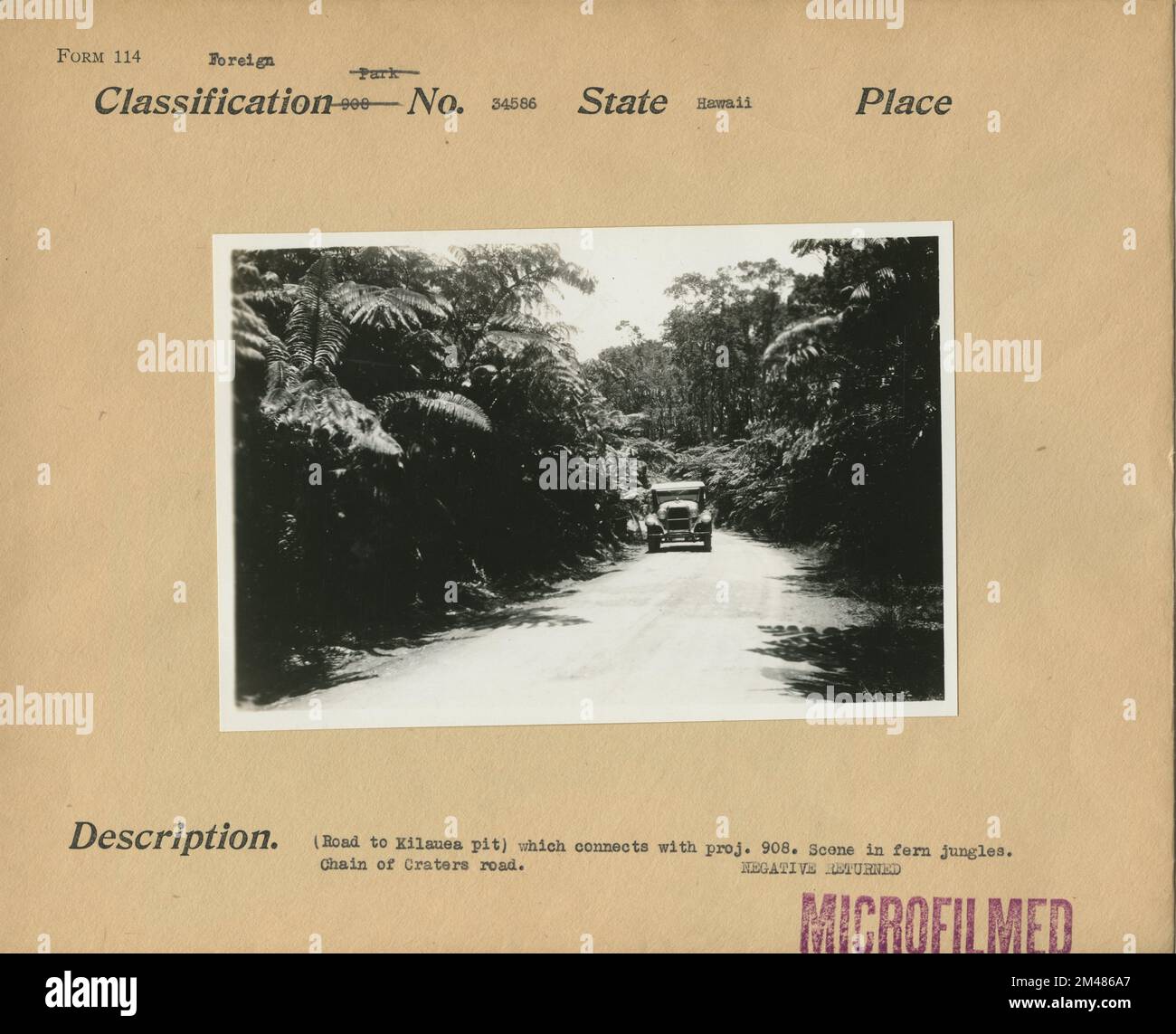 Chain of Craters Road. Original caption: Road to Kilauea pit which ...