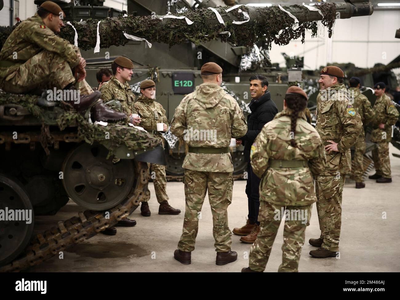 Prime Minister Rishi Sunak talks with King's Royal Hussars at the Tapa ...