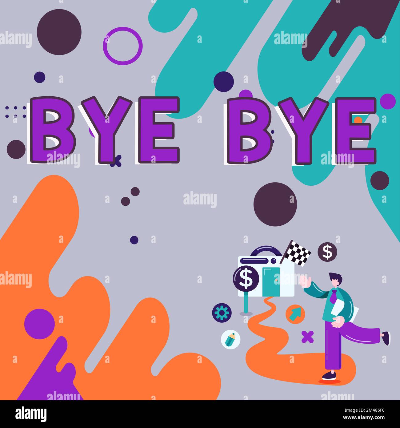 Hand writing sign Bye Bye. Concept meaning Greeting for leaving ...