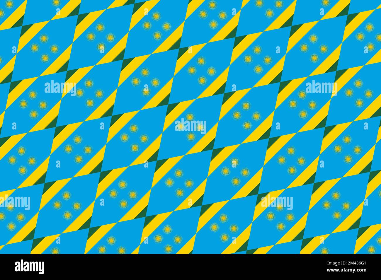 Geometric pattern in the colors of the national flag of Rwanda. The ...