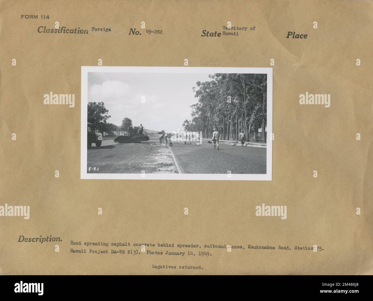 Hand Spreading Asphalt Concrete Behind Spreader. Original caption: Hand ...